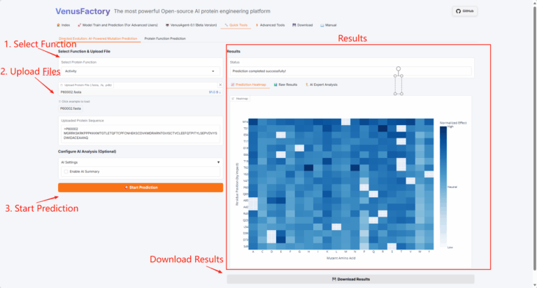 VenusFactory 蛋白质工程设计平台 | 教程 | HyperAI超神经