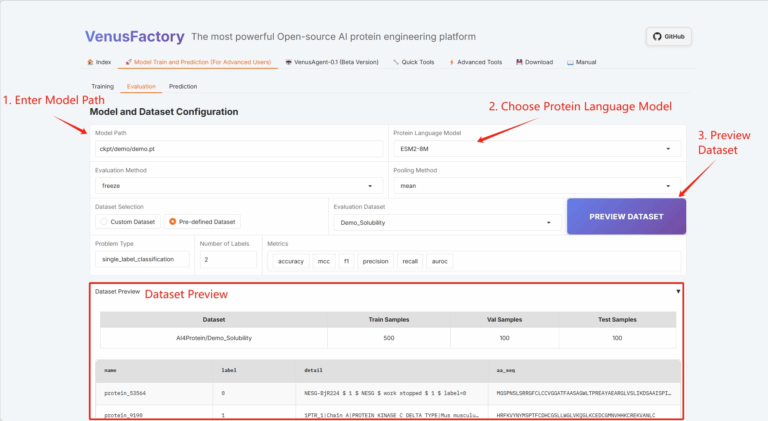 VenusFactory 蛋白质工程设计平台 | 教程 | HyperAI超神经